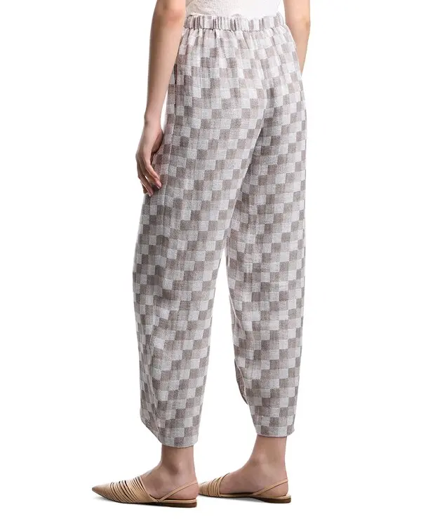 Emporio Armani Gauze Checkered Pants - Beige/natural Check