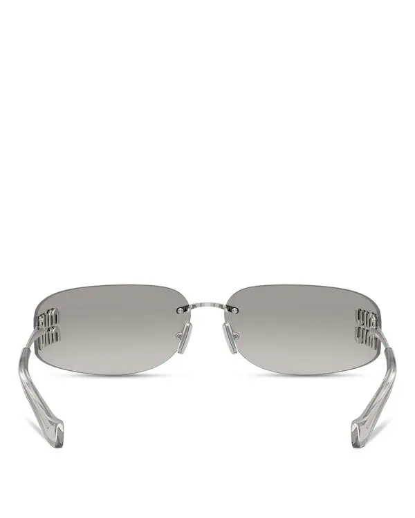 Miu Miu Rectangular Sunglasses, 75mm - Silver