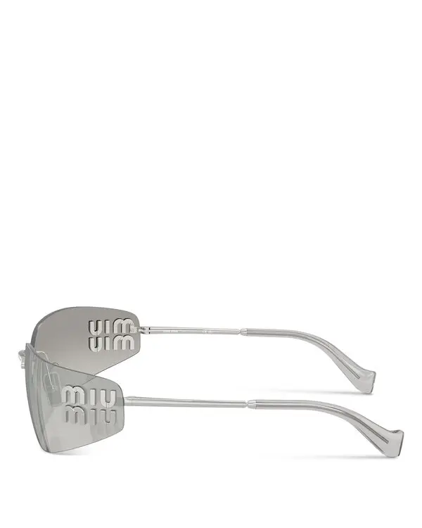 Miu Miu Rectangular Sunglasses, 75mm - Silver