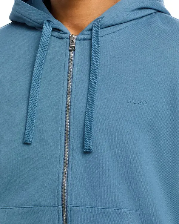 Hugo Dapozip Full Zip Drawstring Hoodie - Open Blue
