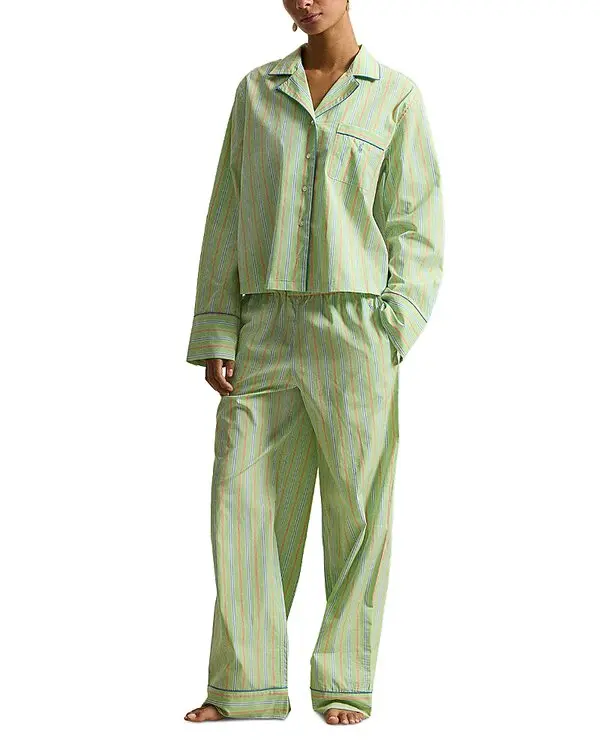 Polo Ralph Lauren Core 23 Pajama Set With Piping - Sunday Stripe