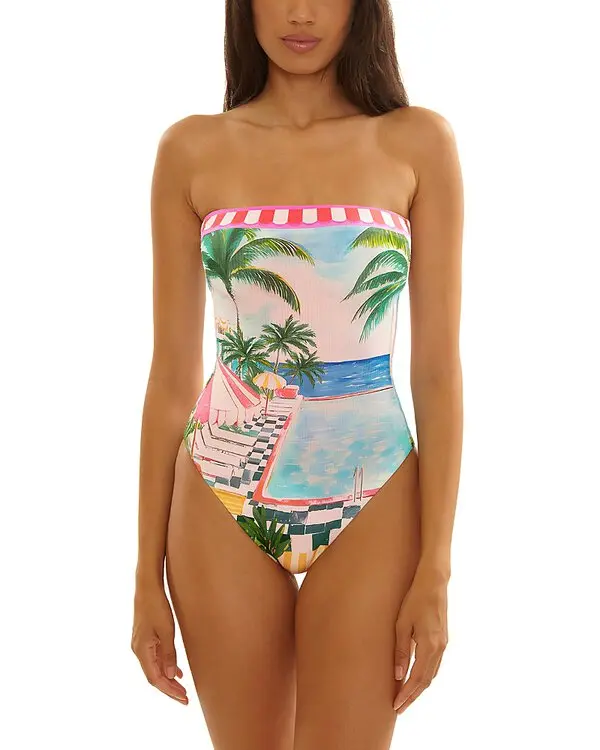 BECCA By Rebecca Virtue Miami Beach Colette Tube One Piece Swimsuit - Multi