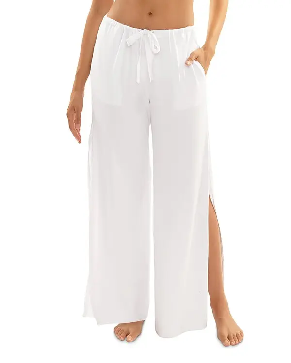 BECCA By Rebecca Virtue Beach To Bbq Split Leg Cover Up Pants - White