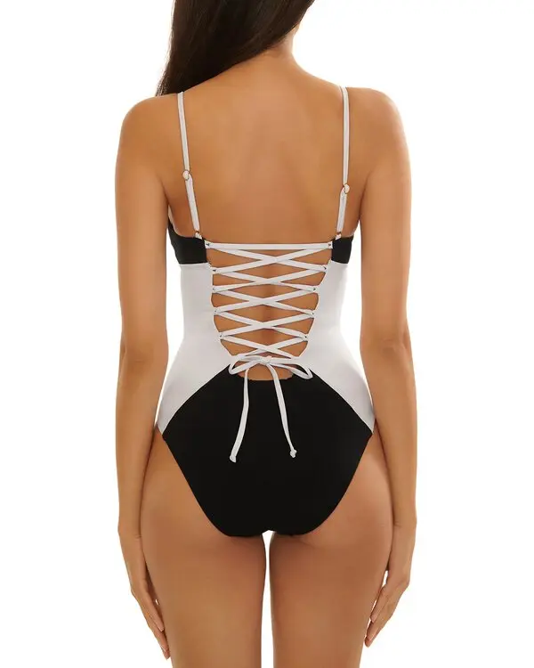 BECCA By Rebecca Virtue Elisabeth Corset Inspired One Piece Swimsuit