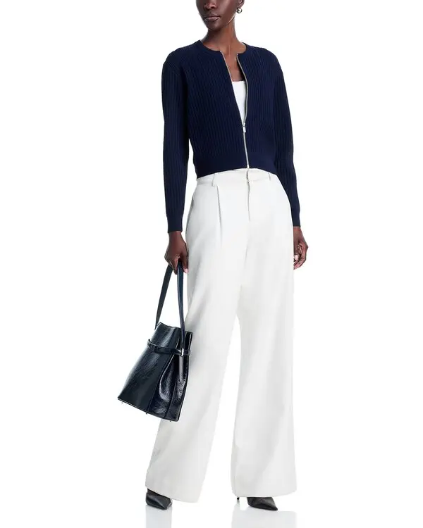 Theory Pointelle Zip-up Sweater