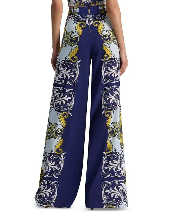 Alice + Olivia Athena Wide Leg Pants - Antique Scroll