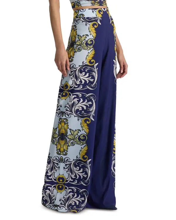 Alice + Olivia Athena Wide Leg Pants - Antique Scroll