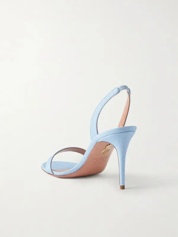 AQUAZZURA So Nude 85 Raffia Slingback Sandals