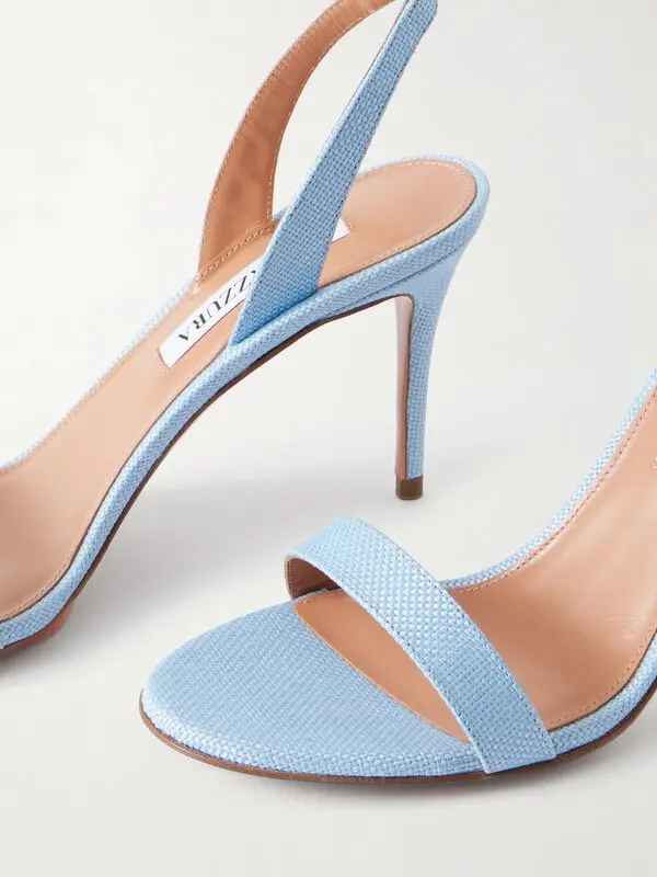 AQUAZZURA So Nude 85 Raffia Slingback Sandals