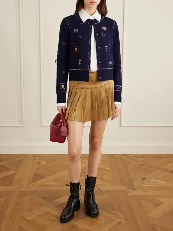 Sea Claira Embroidered Wool Cardigan