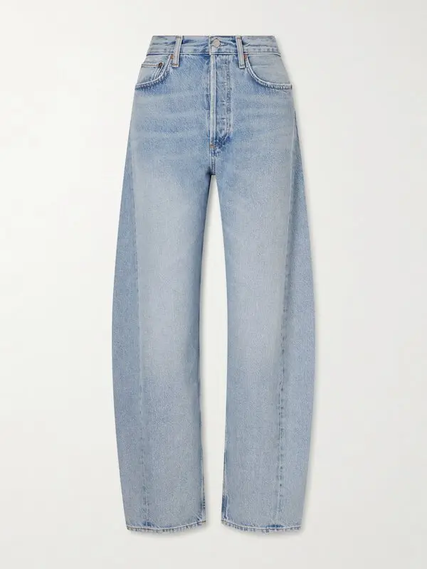 AGOLDE Luna Pieced High-rise Wide Leg Jeans - Blue