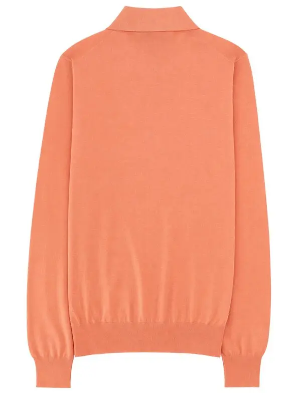 Brunello Cucinelli Cotton Knit Polo Shirt - Orange