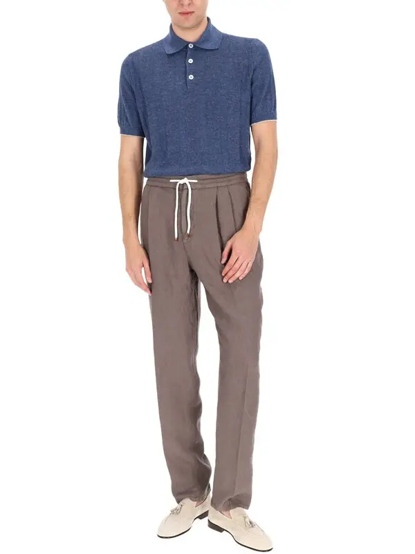 Brunello Cucinelli Linen Knit Polo Shirt