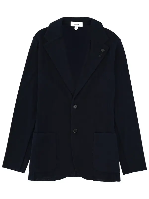 LARDINI Single-breasted Jacket With Pin - Blue