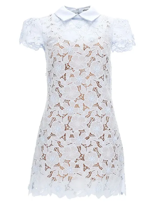 SELF-PORTRAIT Lace Mini Dress - Azure