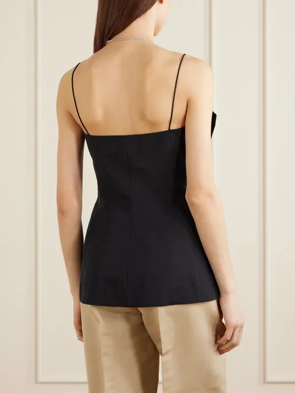 FFORME Eilwen Cotton And Silk-blend Top - Black