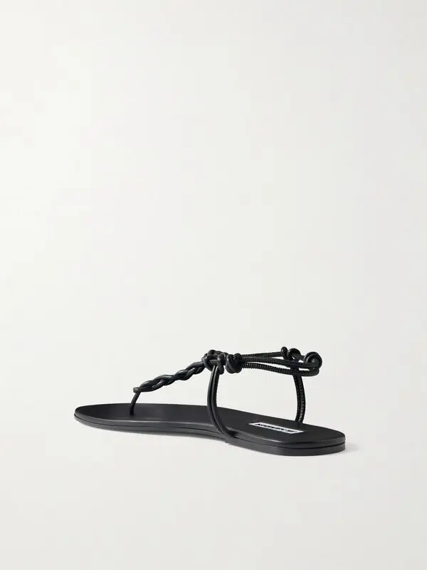 JIL SANDER Braided Leather Sandals - Black