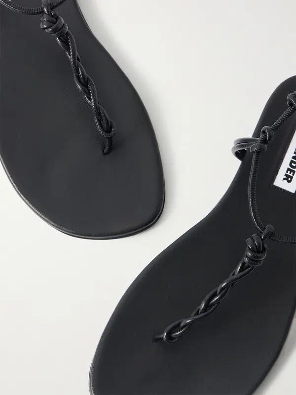 JIL SANDER Braided Leather Sandals - Black