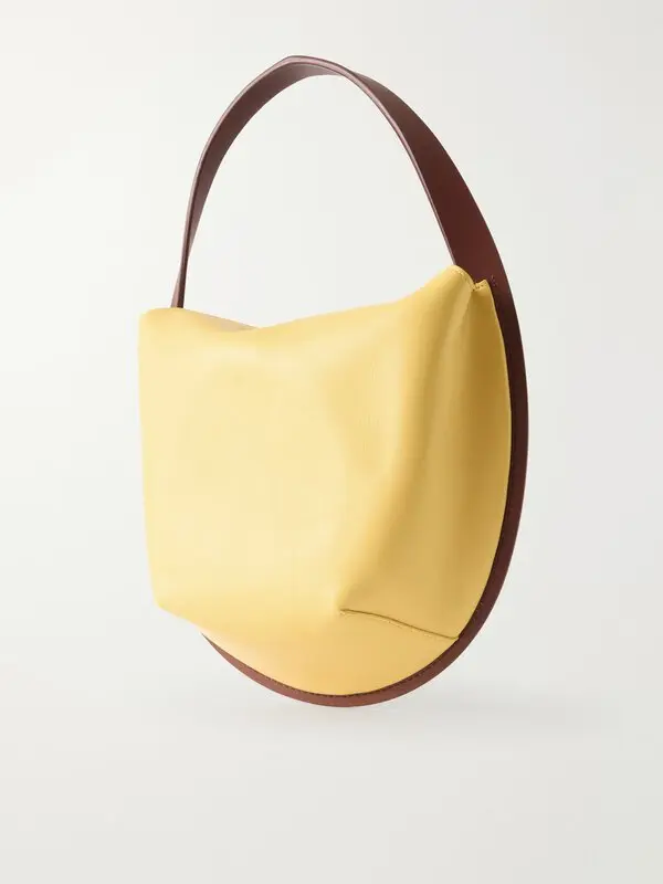 JIL SANDER Pivot Leather Shoulder Bag - Yellow