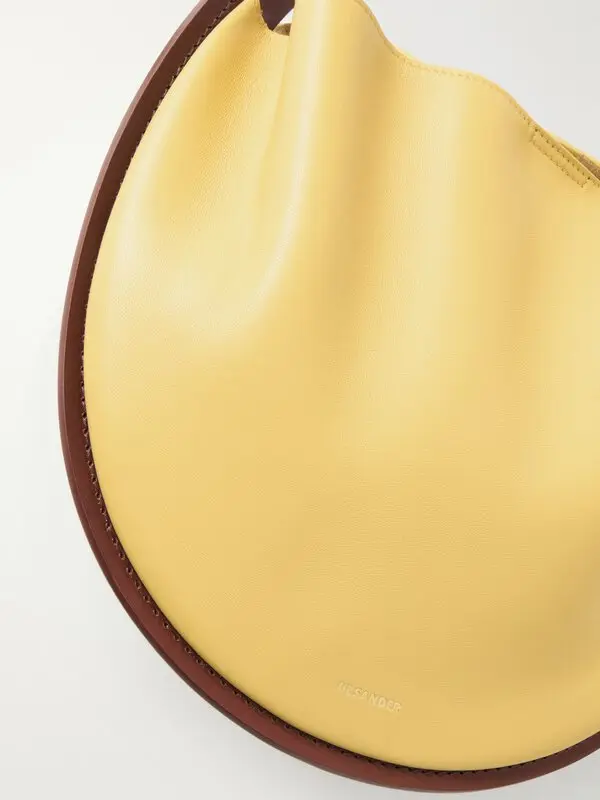 JIL SANDER Pivot Leather Shoulder Bag - Yellow