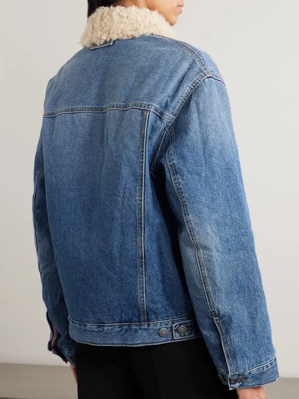 Acne Studios Fleece-trimmed Padded Denim Jacket