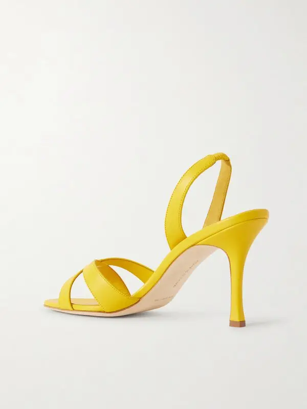 Manolo Blahnik Callasli 90 Leather Slingback Sandals