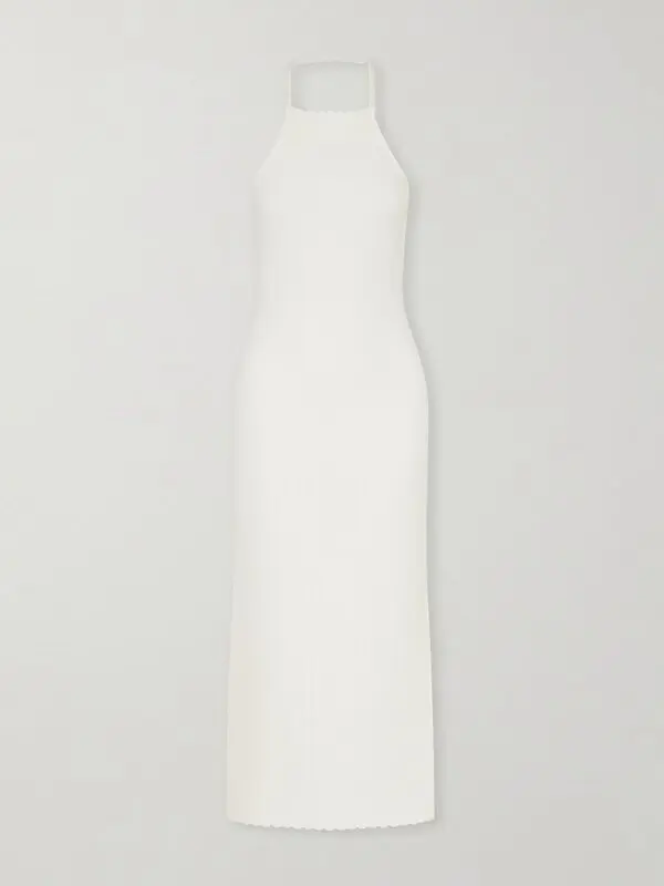 Jacquemus Tablier Midi Knit Dress - Neutrals