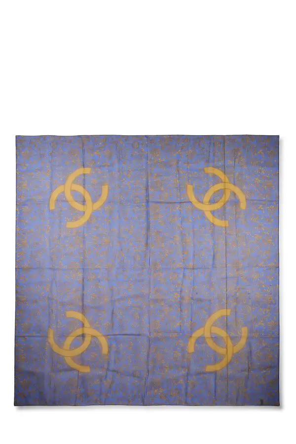 Chanel Cc' Silk Scarf - Blue