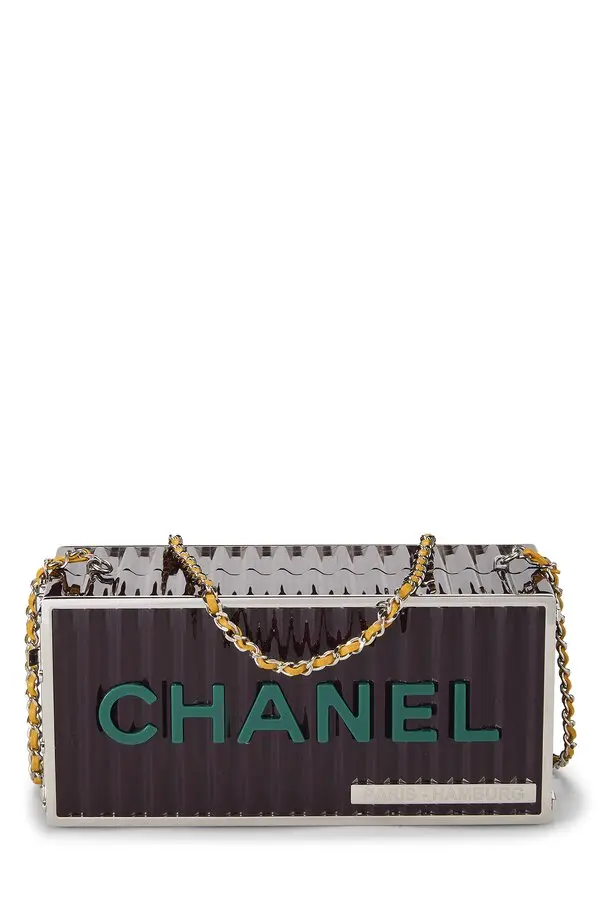 Chanel Paris-hamburg Lucite Shipping Container Bag - Purple