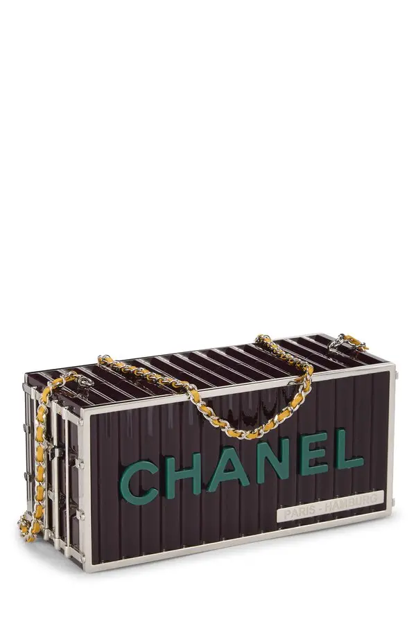 Chanel Paris-hamburg Lucite Shipping Container Bag - Purple