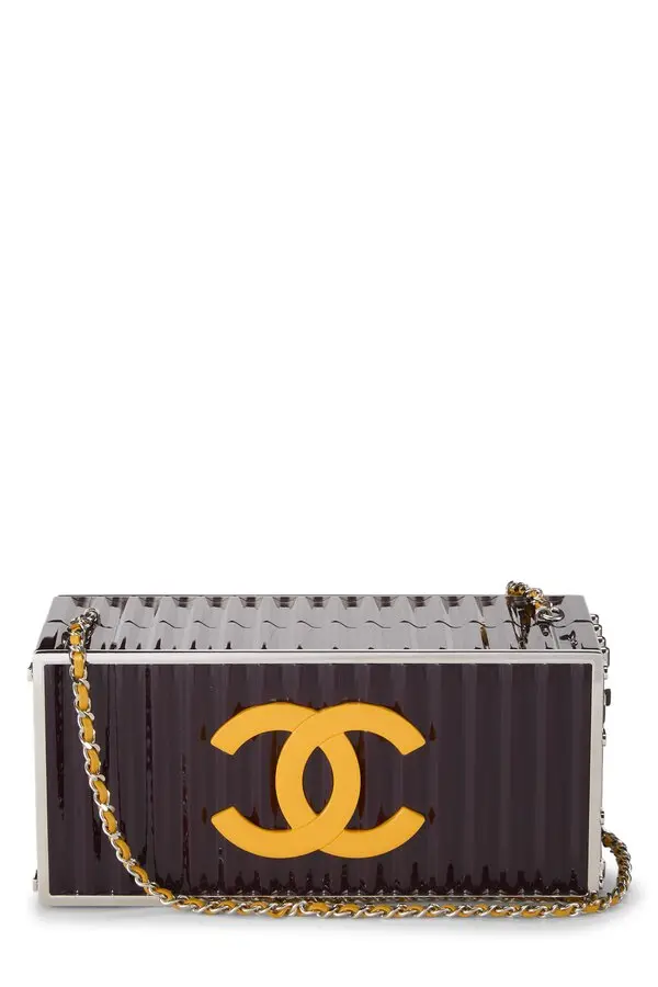 Chanel Paris-hamburg Lucite Shipping Container Bag - Purple