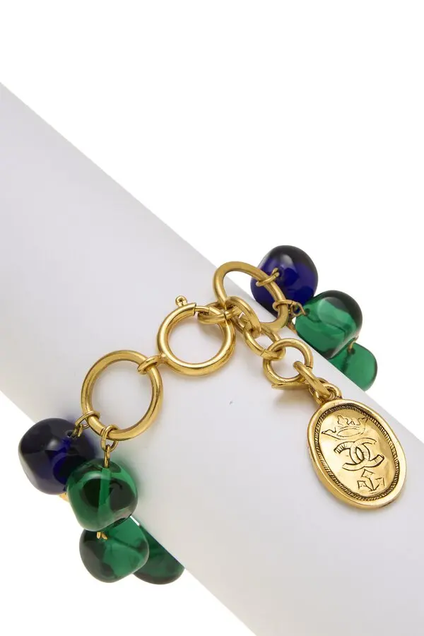 Chanel Gripoix Glass Chain Link Bracelet - Multi