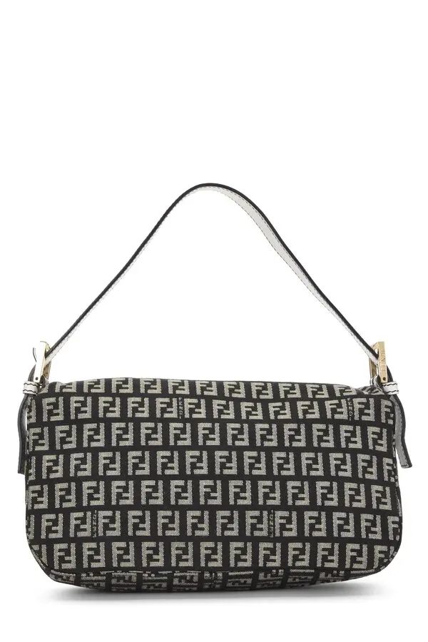 Fendi Zucchino Canvas Shoulder Bag - White