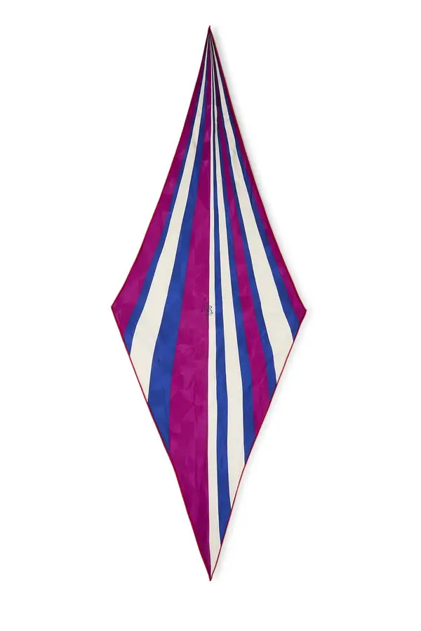 Hermès Multicolor Silk Triangle Scarf - Purple