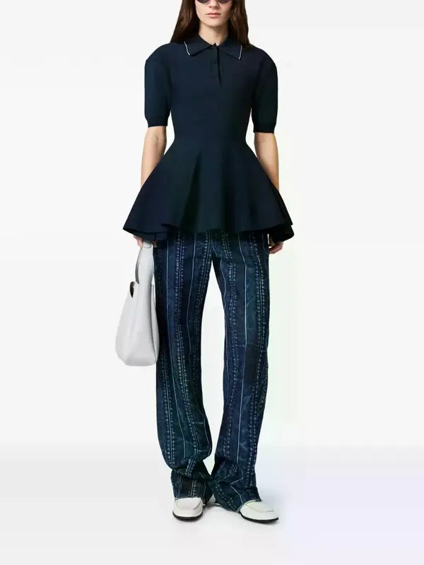 Stella McCartney Button-placket Polo Top - Blue