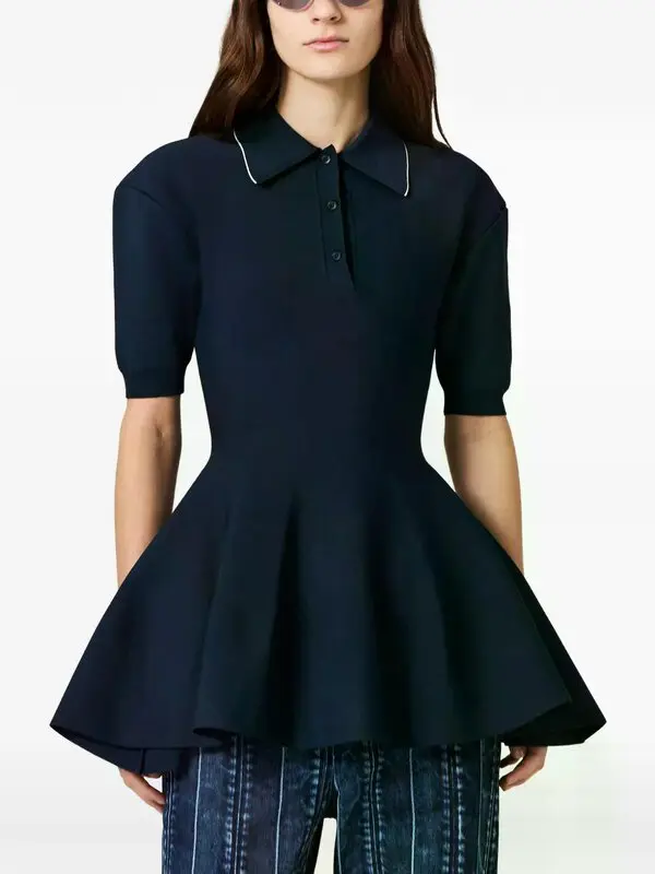 Stella McCartney Button-placket Polo Top - Blue