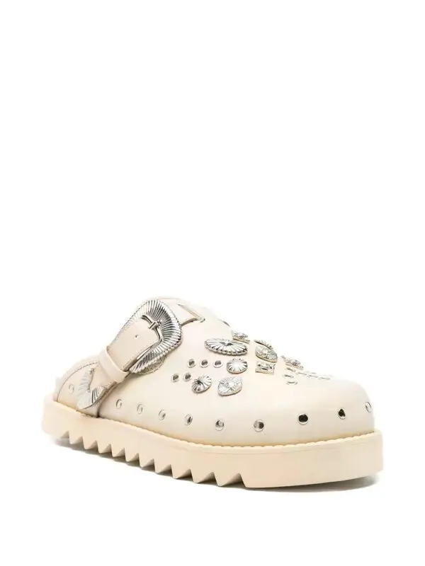 TOGA VIRILIS Buckle-embellished Leather Slippers