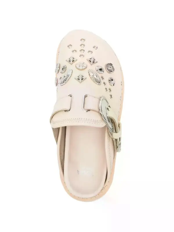 TOGA VIRILIS Buckle-embellished Leather Slippers