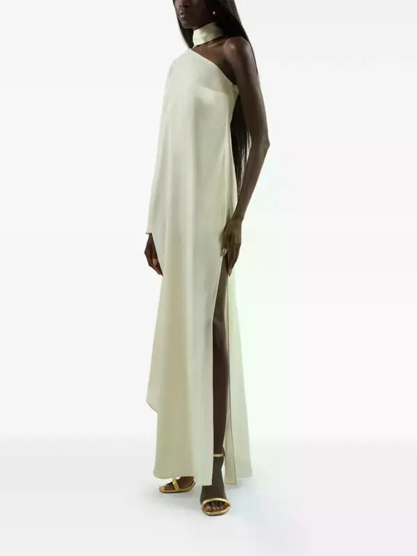 TALLER MARMO Florinda One-shoulder Slit Dress - Neutrals