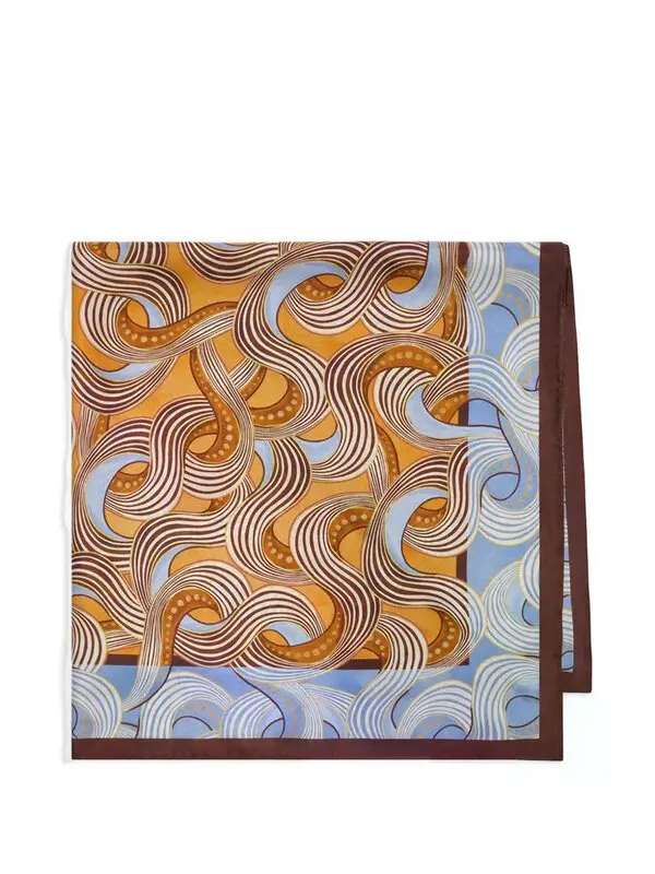 Malìparmi Silk Print Scarf - Orange
