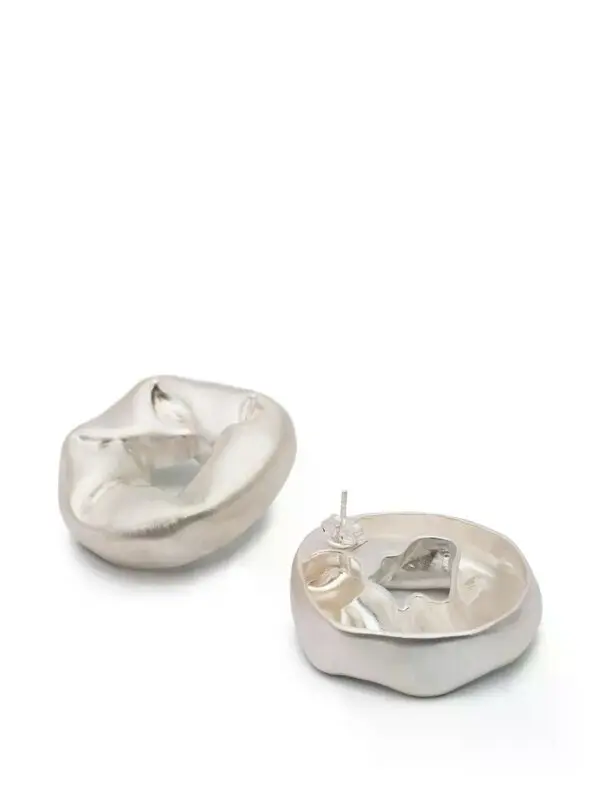 Completedworks Oversized Scrunch Embellished Earrings - Silver