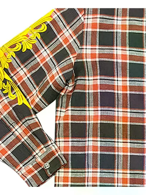 Chrome Hearts Check Embroidered Flannel Jacket