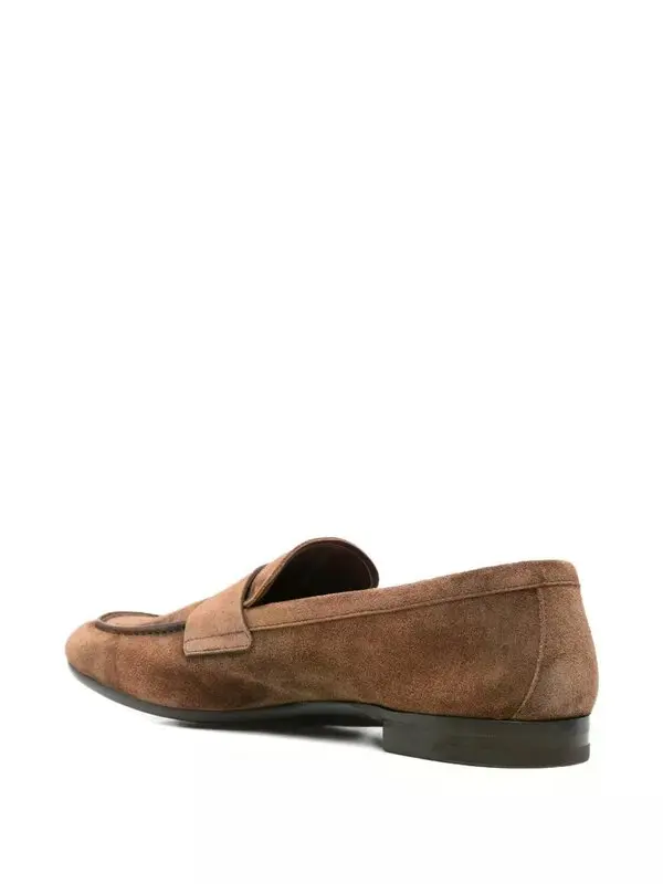 Prada Penny-strap Leather Loafers - Brown