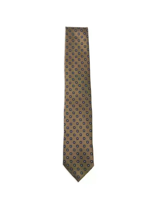 Zegna Patterned Silk Tie - Green