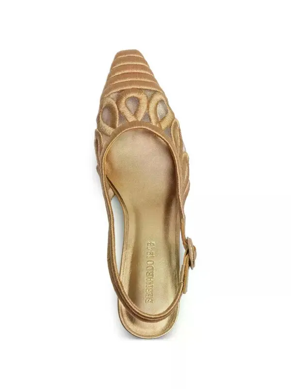 Bernardo Madinah Embroidered Slingback Pumps - Gold