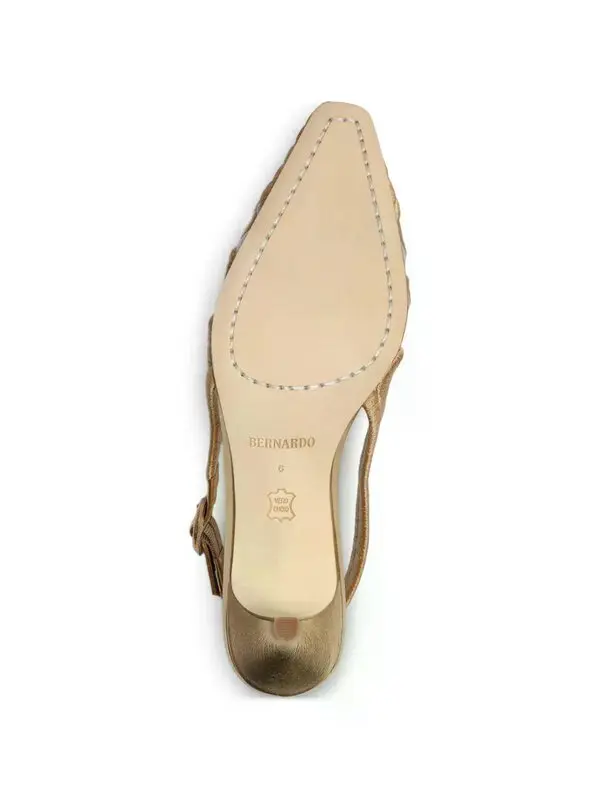 Bernardo Madinah Embroidered Slingback Pumps - Gold