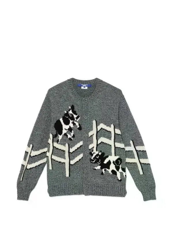Junya Watanabe Cow-appliqué Cardigan