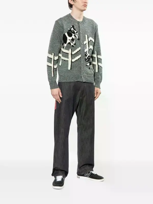 Junya Watanabe Cow-appliqué Cardigan