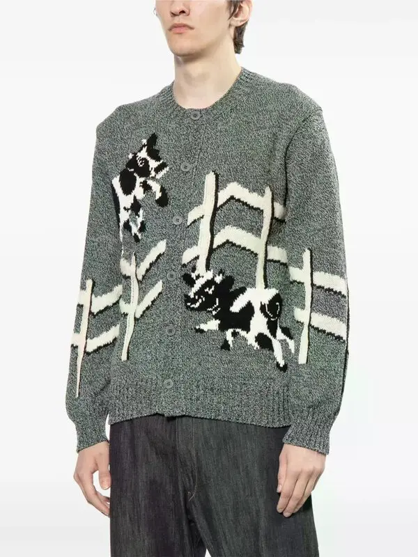 Junya Watanabe Cow-appliqué Cardigan