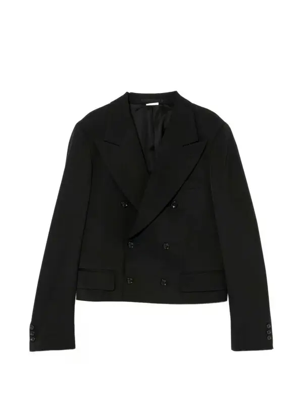 Comme Des Garçons Cropped Double-breasted Blazer - Black